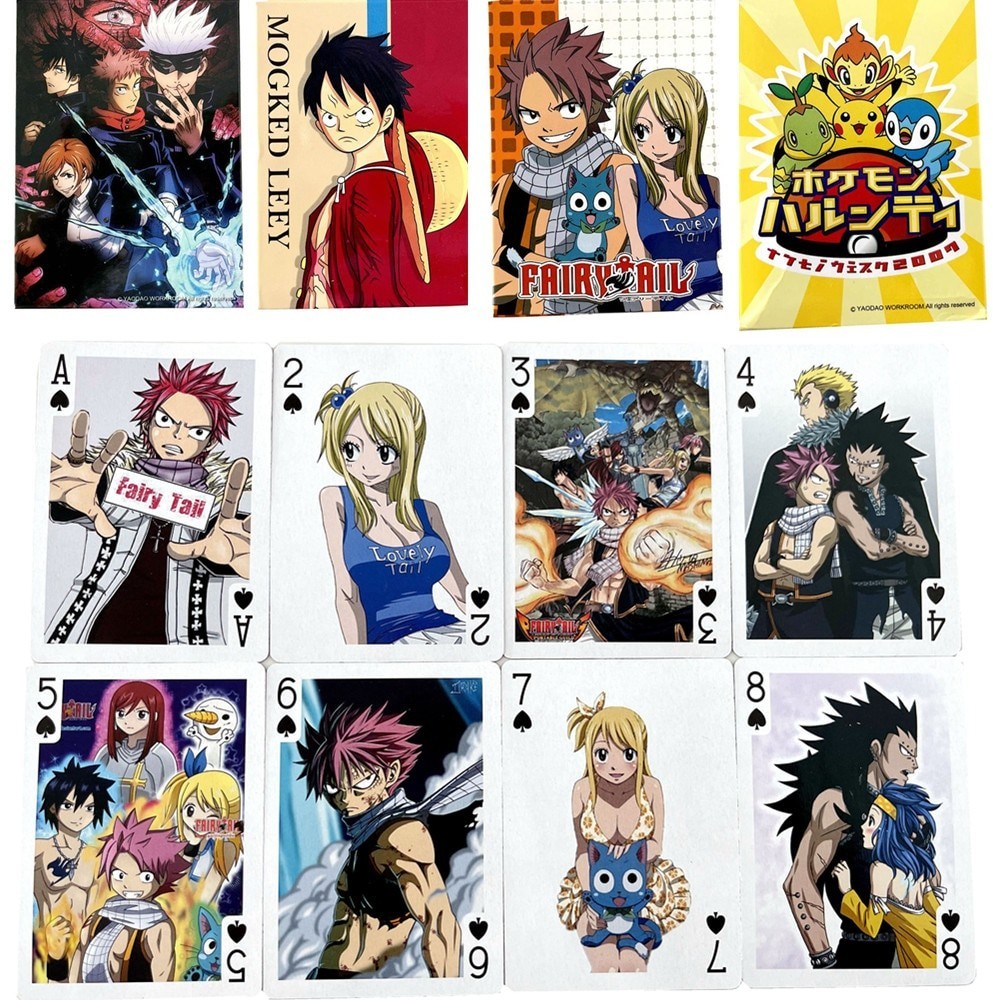 1 Set Anime Poker Cards Naruto Dragon Ball Z Fairy Tail Pokemon Hatsune ...