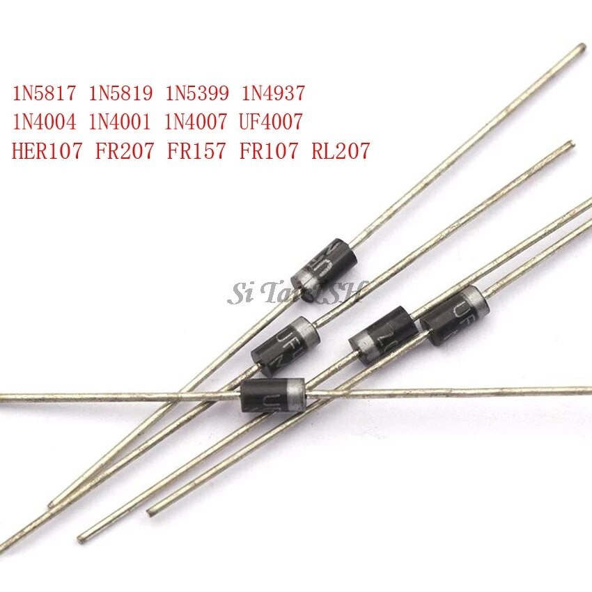 50PCS 1N5817 1N5819 1N5399 1N4937 1N4004 Schottky Rectifier Diode ...