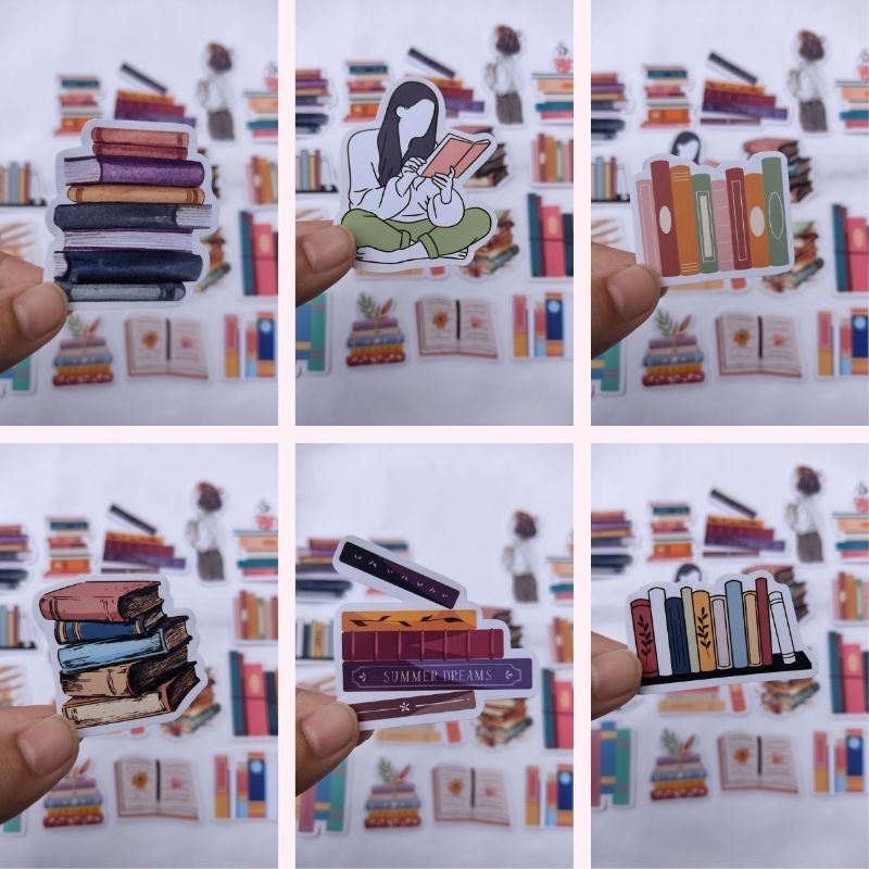 17pcs Sticker Pack Book Themed Sticker Journal Decorations Scrapbook ...