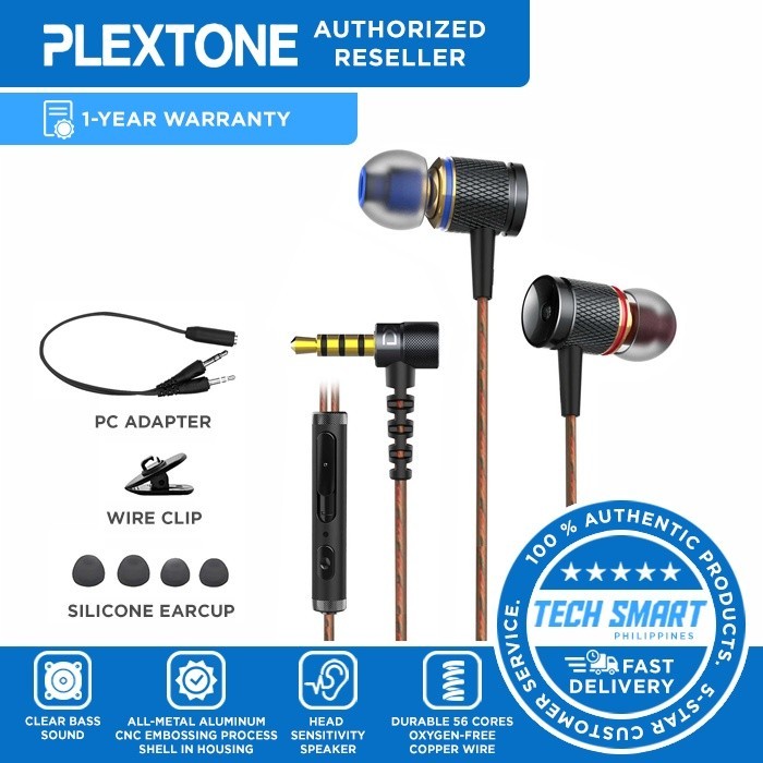 PLEXTONE DX2 Wired Stereo in-Ear Earphones In-line Control Hands-free ...