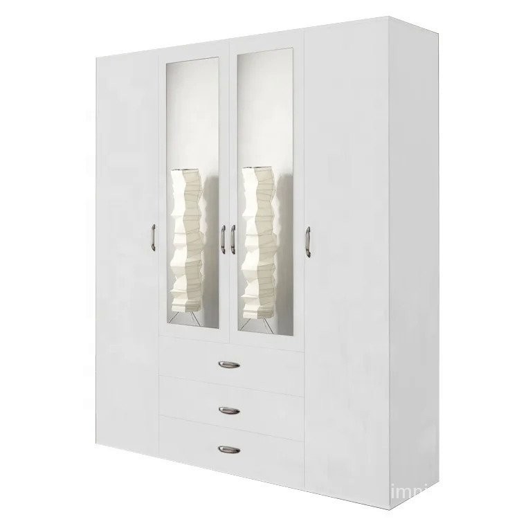 Customized 4 door high end bedroom armoire open storage wardrobe ...