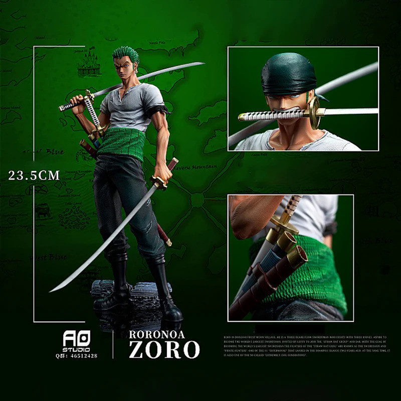 0 f EGNQ One Piece Anime Figure Roronoa Zoro Blood Battle Zoro 22Cm ...