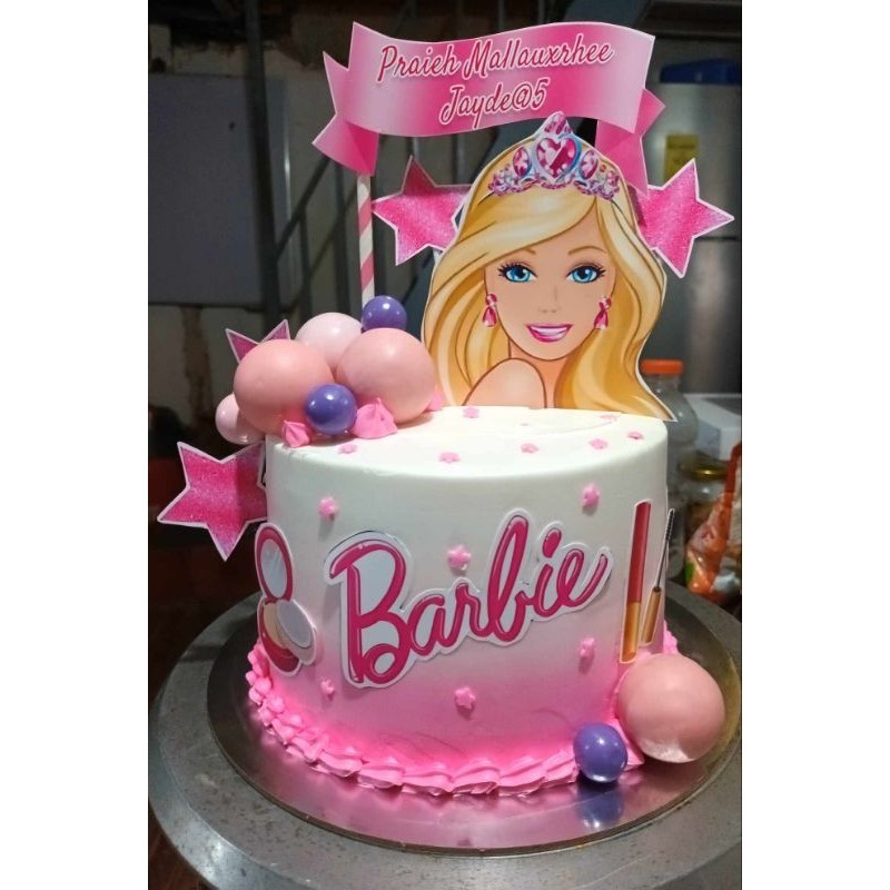 customized photo Printed cake toppers barbie make up themed | Shopee ...