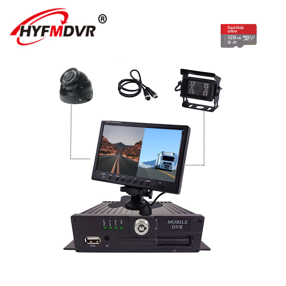 HYF Truck Bus School bus Van mdvr 4ch GPS mobile MDVR Set with camera ...