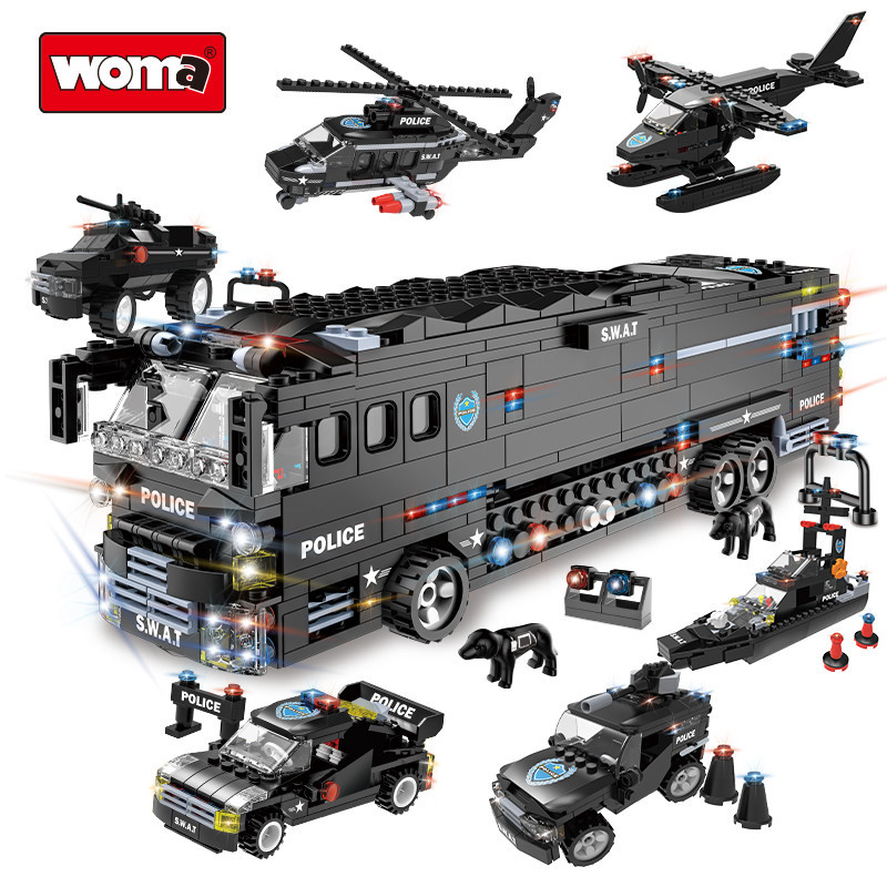 WOMA TOYS Own Brand Student Bricks SWAT Mobile combat bus police car ...