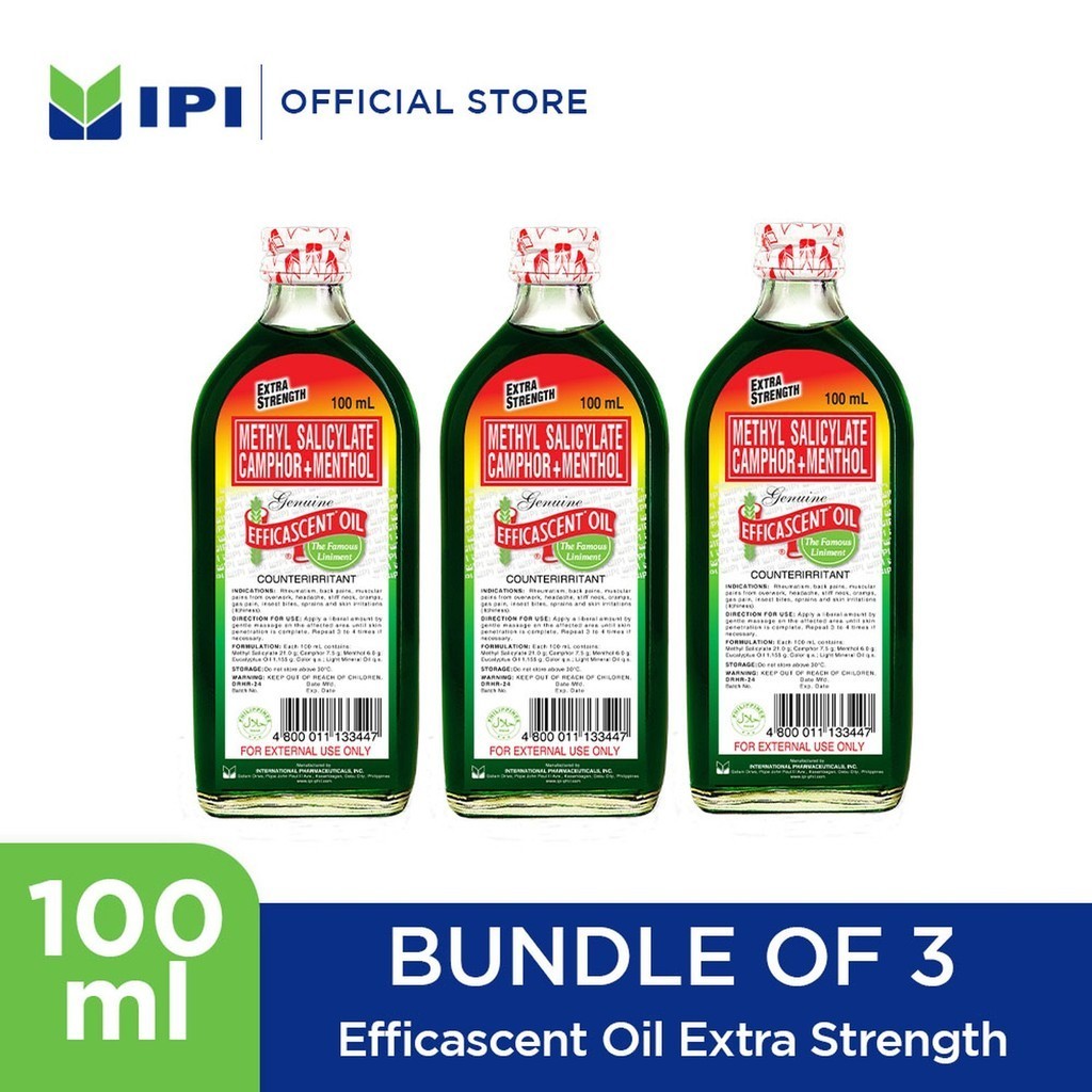 Efficascent Oil Extra Strength 100ml [Bundle of 3] | Shopee Philippines