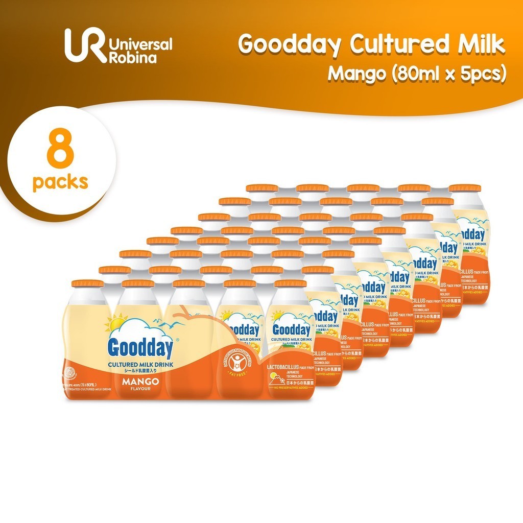 Goodday Cultured Milk Mango (80ml x 5 x 8) [Yellow] | Shopee Philippines