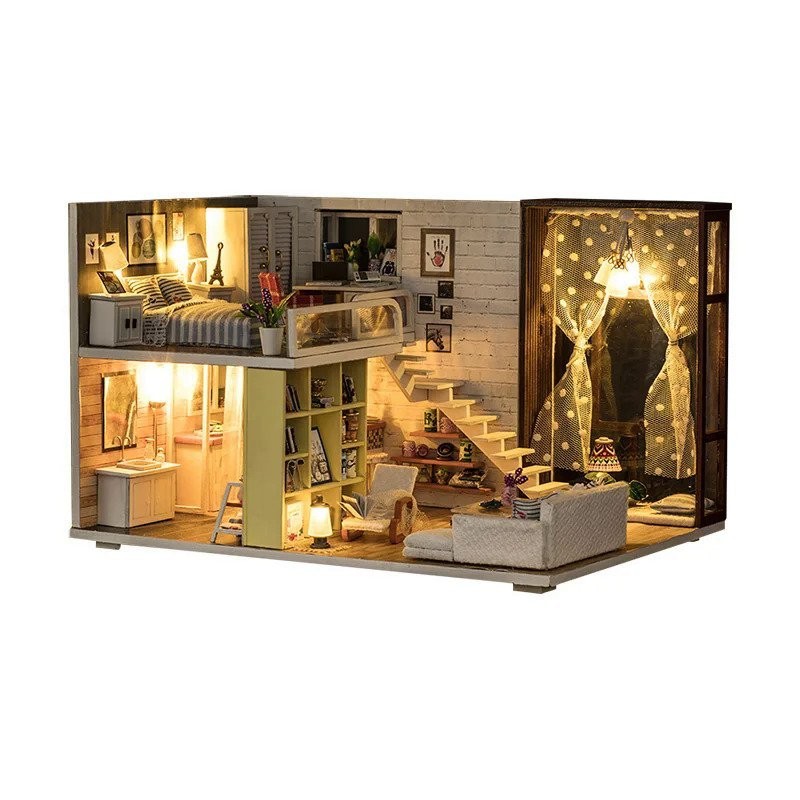 Contracted City Large Doll House Kit Toys Pretend Play Wooden Dream ...