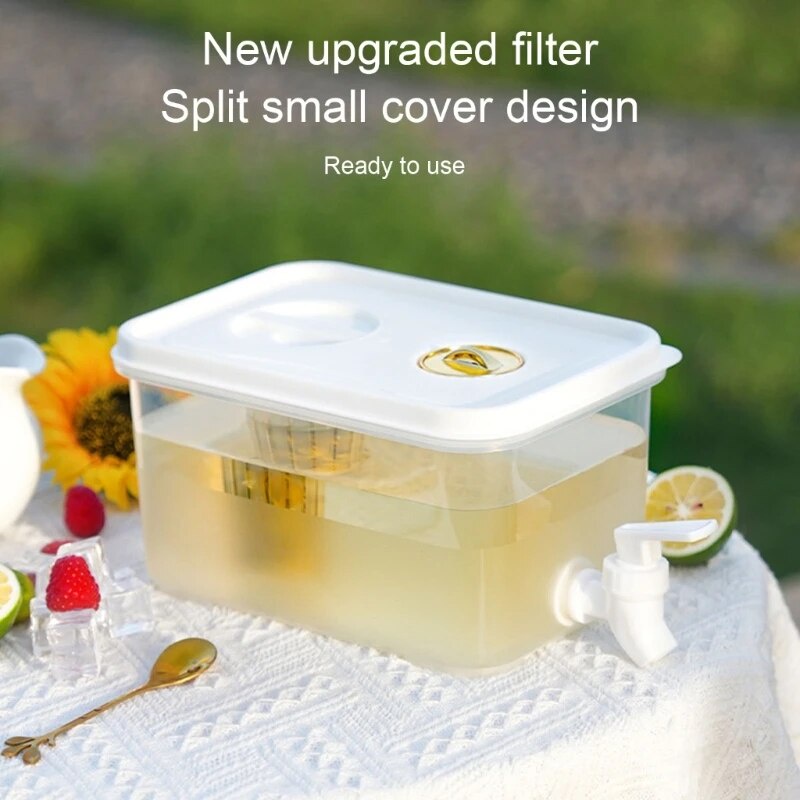 Ice Water Bucket Portable Cold Water Kettle with Faucet Refrigerator ...