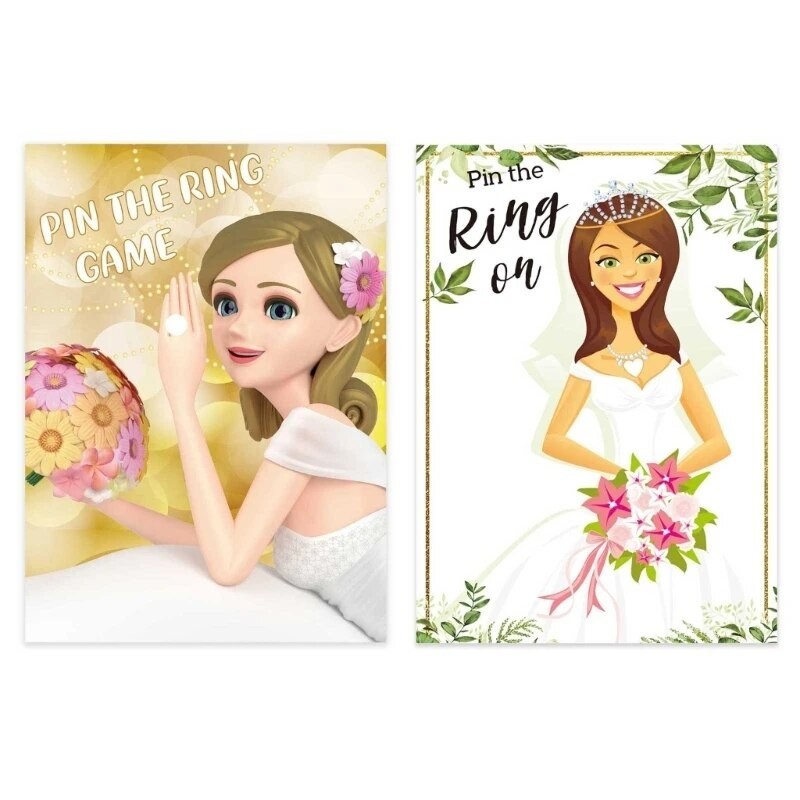 ☆Bridal Shower Games Pin the Ring on the Bride Pin the Ring Game for ...