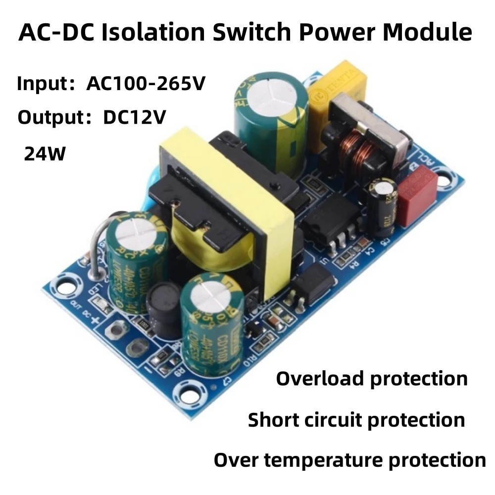 ☠AC-DC Isolated Switch Power Supply Module 100-265V to 12V 2A Buck ...