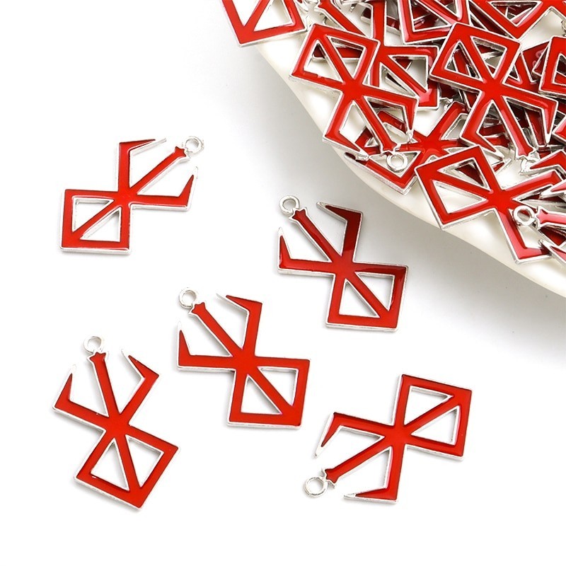 Hot Anime BERSERK Red Guts Sword Logo Enamel Charms 10pcs DIY Viking ...