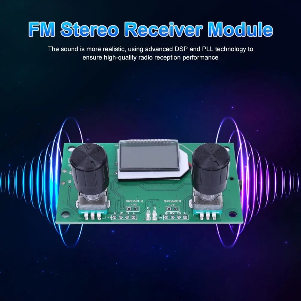 Digital Stereo FM Radio Receiver Module with LCD Display Frequency ...