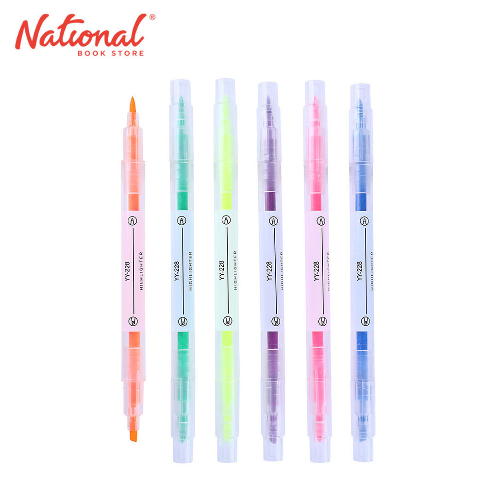 Highlighters Dual Tip Assorted 6's YY-228 - Stationery Supplies ...