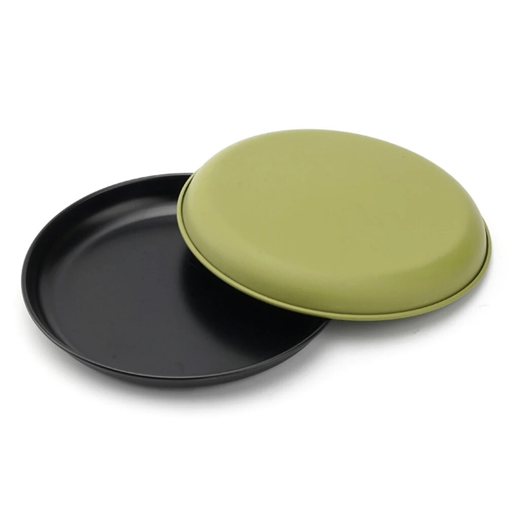 Camping Tableware Titanium Plate Tourist Dishes Food Pan Kit Dinner Set ...