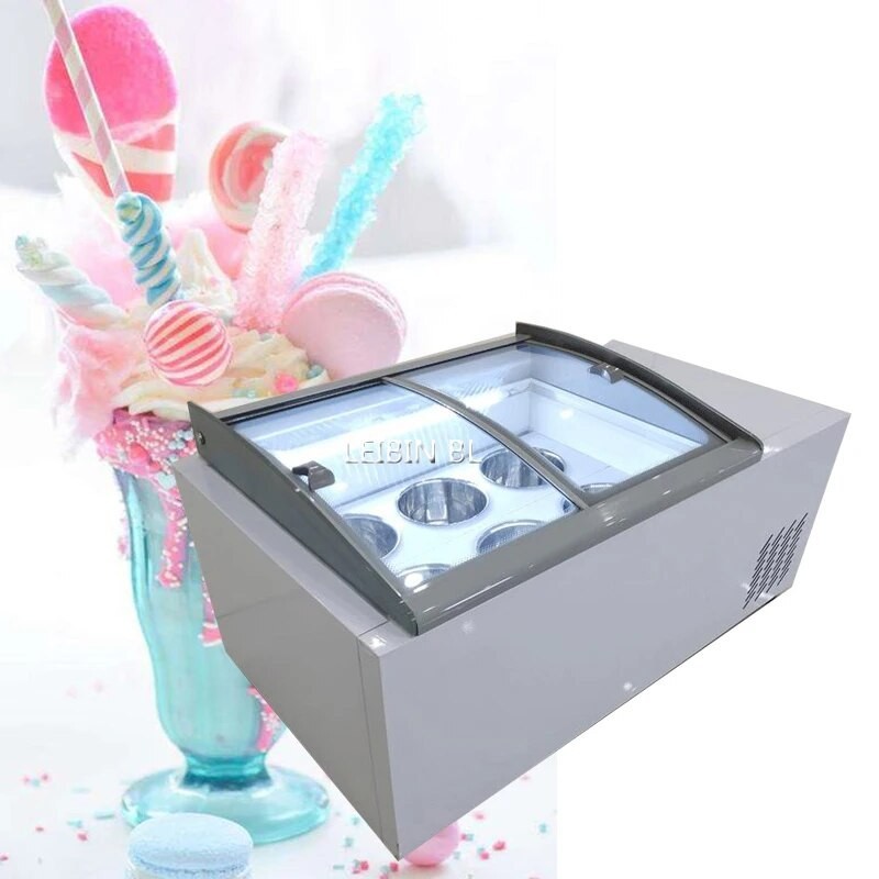 Desktop Small Ice Cream Display Cabinet Refrigerator Commercial Freezer ...