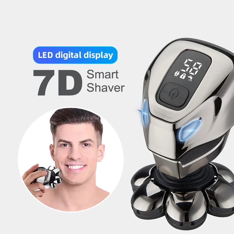 Cordless Barber Head Hair 7D Floating Best Smart Electric Mens Shaver ...