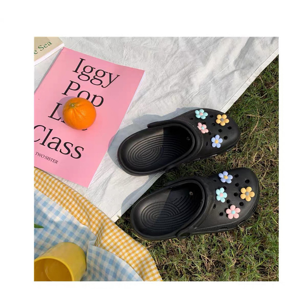 Cute Flower Crocs Sandals Clogs Slippers for Women and Men with Jibbits ...