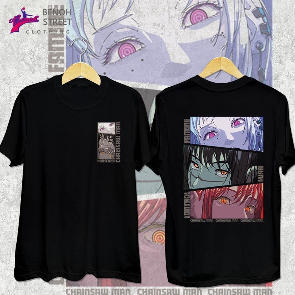 Chainsaw Man Jujutsu Kaisen Men's Shirts One Punch Anime Shirt Hip Hop ...