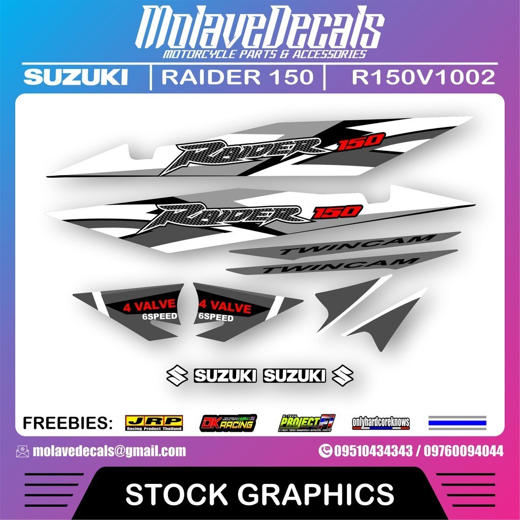 Honda Raider R150 V1 Stock Decals White Gray | Shopee Philippines