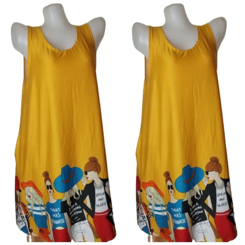 Flowy Dress / Pambahay | Pantulog Daster for Adults / Sando Duster with ...