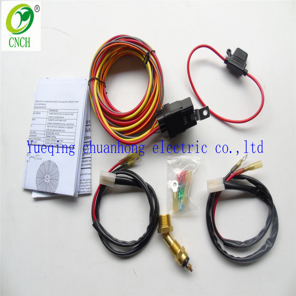 NEW ELECTRIC COOLING FAN WIRING INSTALL KIT 185/165 THERMOSTAT 50 AMP ...