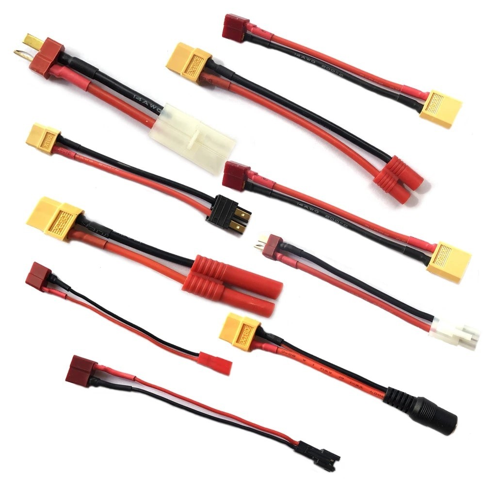XT60 EC5 EC3 T Deans 4.0mm 3.5MM JST SM Tamiya Plug Female to Male Adapter Connectors 10 12 14 ...