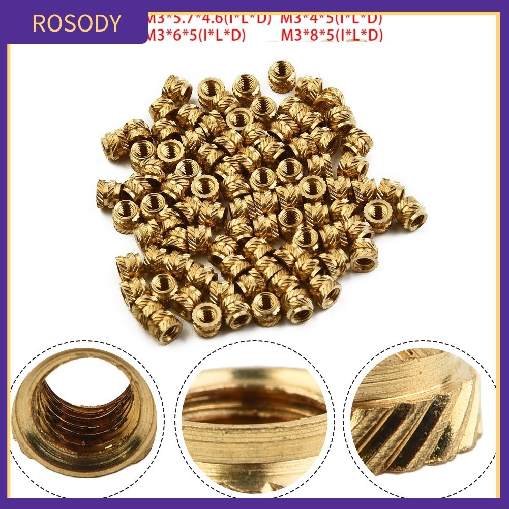 Spiral Knurled Nut with High Torque and Pulling Force M3 Brass Insert ...