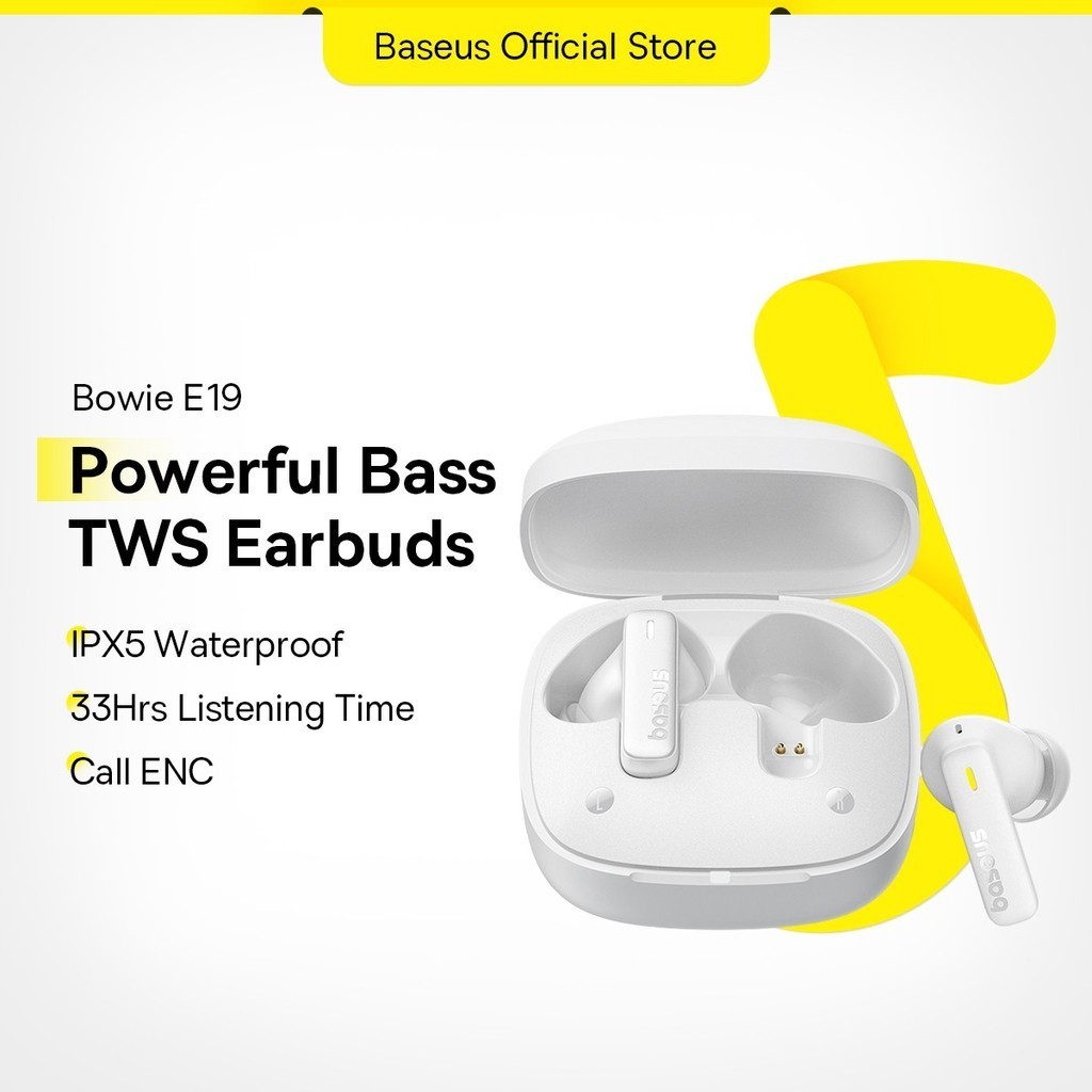 Baseus E19 True Wireless Earbuds TWS Bluetooth 5.3 with IPX5 Waterproof 33h Music Time Call ENC ...