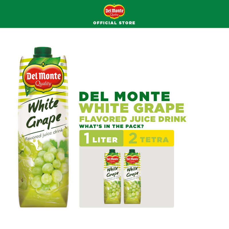 DEL MONTE White Grape Juice Drink with Real Fruit and 100% Vitamin C ...