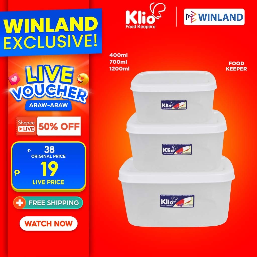 Klio by Winland Square Stackable Food Keeper Kitchenware Container ...