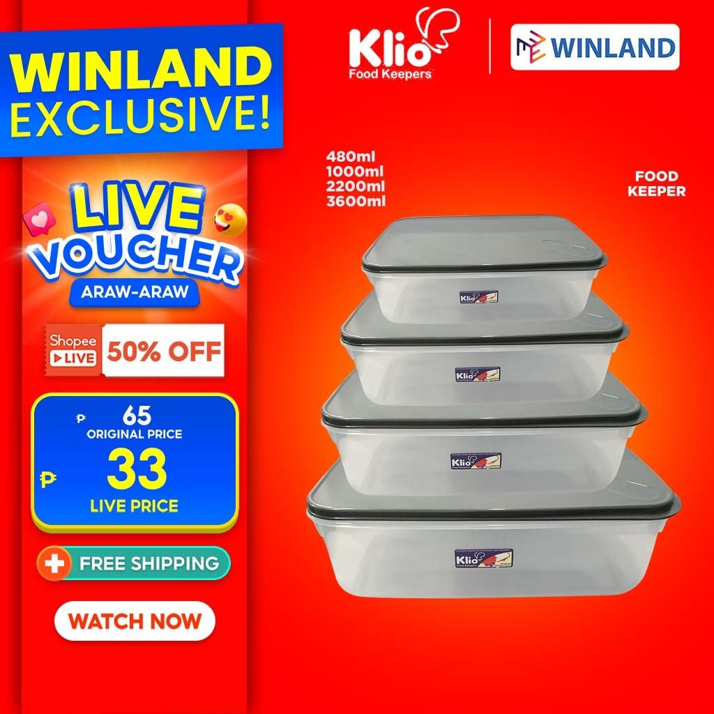 Klio by Winland Rectangular Stackable Food Keeper Rectangle Container ...