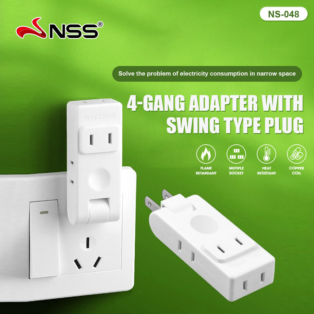 NSS Extension Adaptor Rotating Socket Outlet Power Adapter Travel ...