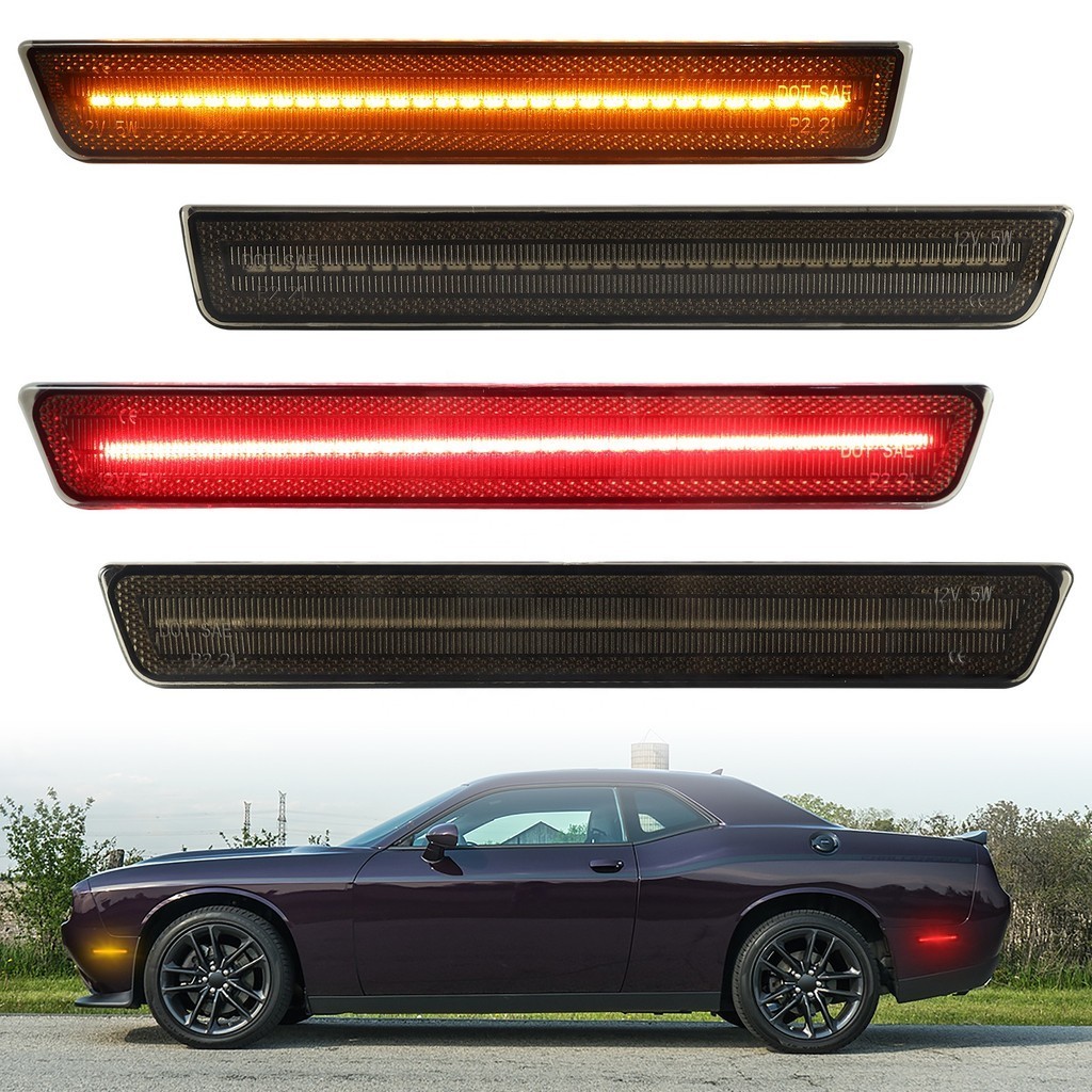 Amber Red LED Front Rear Bumper Fender Indicators Lights for Dodge ...