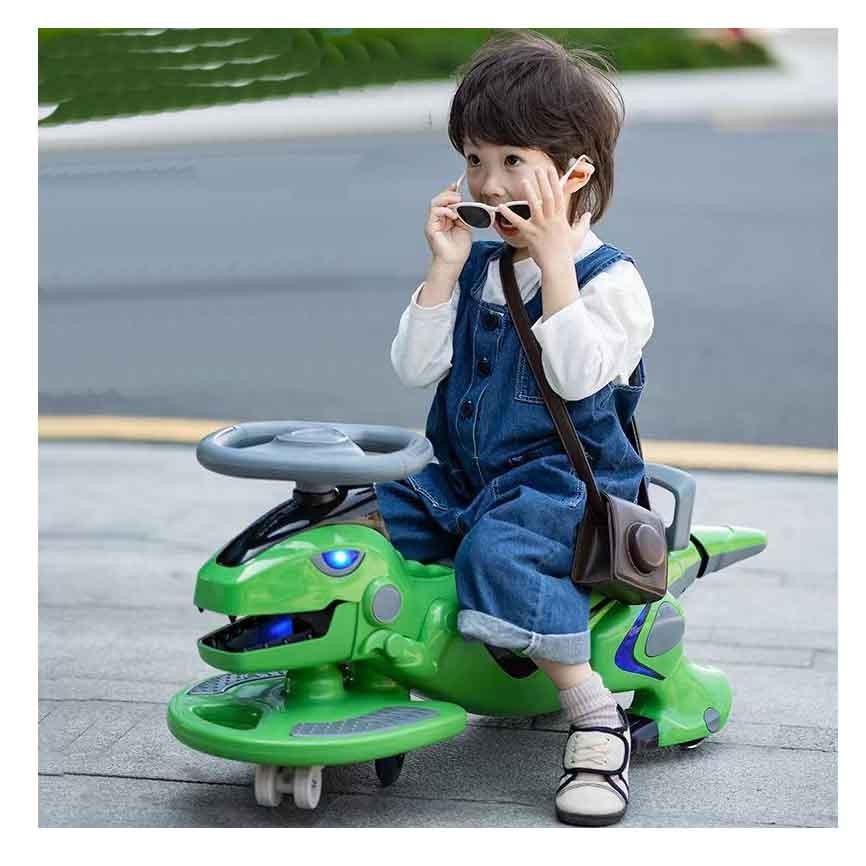 Model New Dinosaur balance bike kids twisting cart baby toy slide swing car for 1-8 years old ...