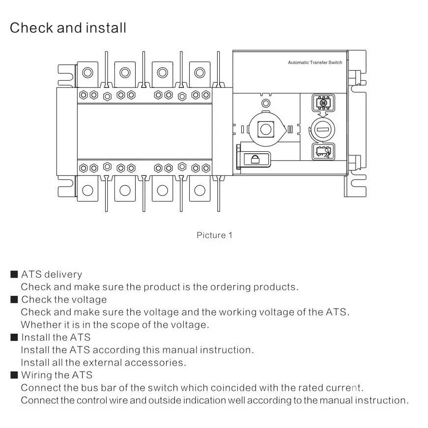 4P 250A ATS Dual Power Automatic Transfer Switch Universal 220V ac ...