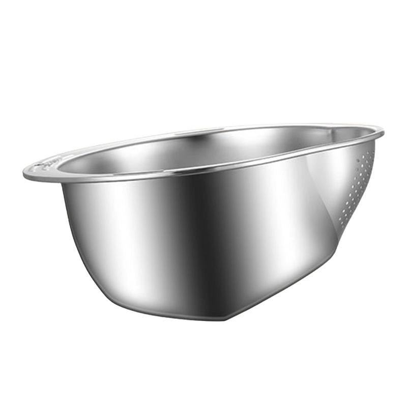 Rice Rinsing Bowl Stainless Steel Rice Washer Inclined Bottom Design ...