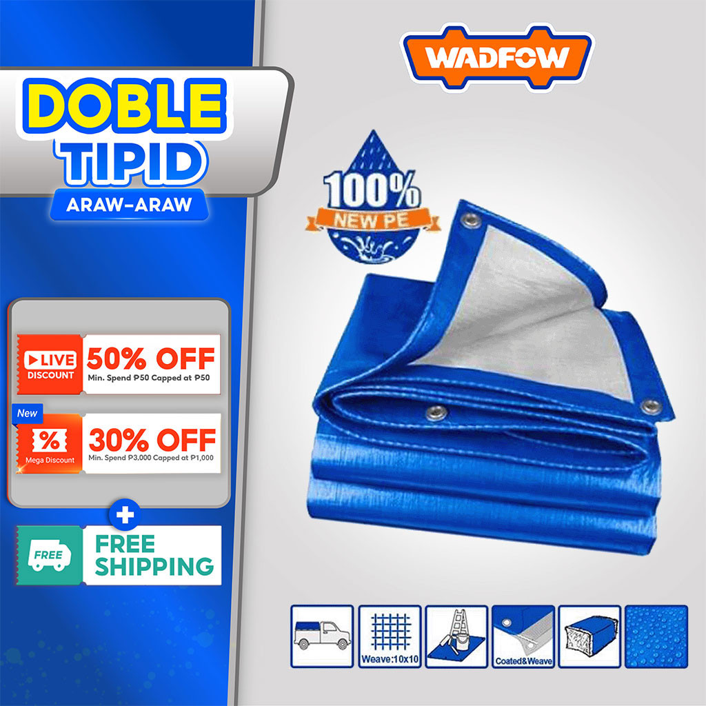 Wadfow WTQ1833 Thick PE Material Polyethylene Tarpauline Trapal 3m x 3m ...