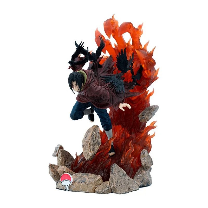 Naruto Anime Uchiha Itachi Action Figures Gk Turns Around Crow Weasel ...