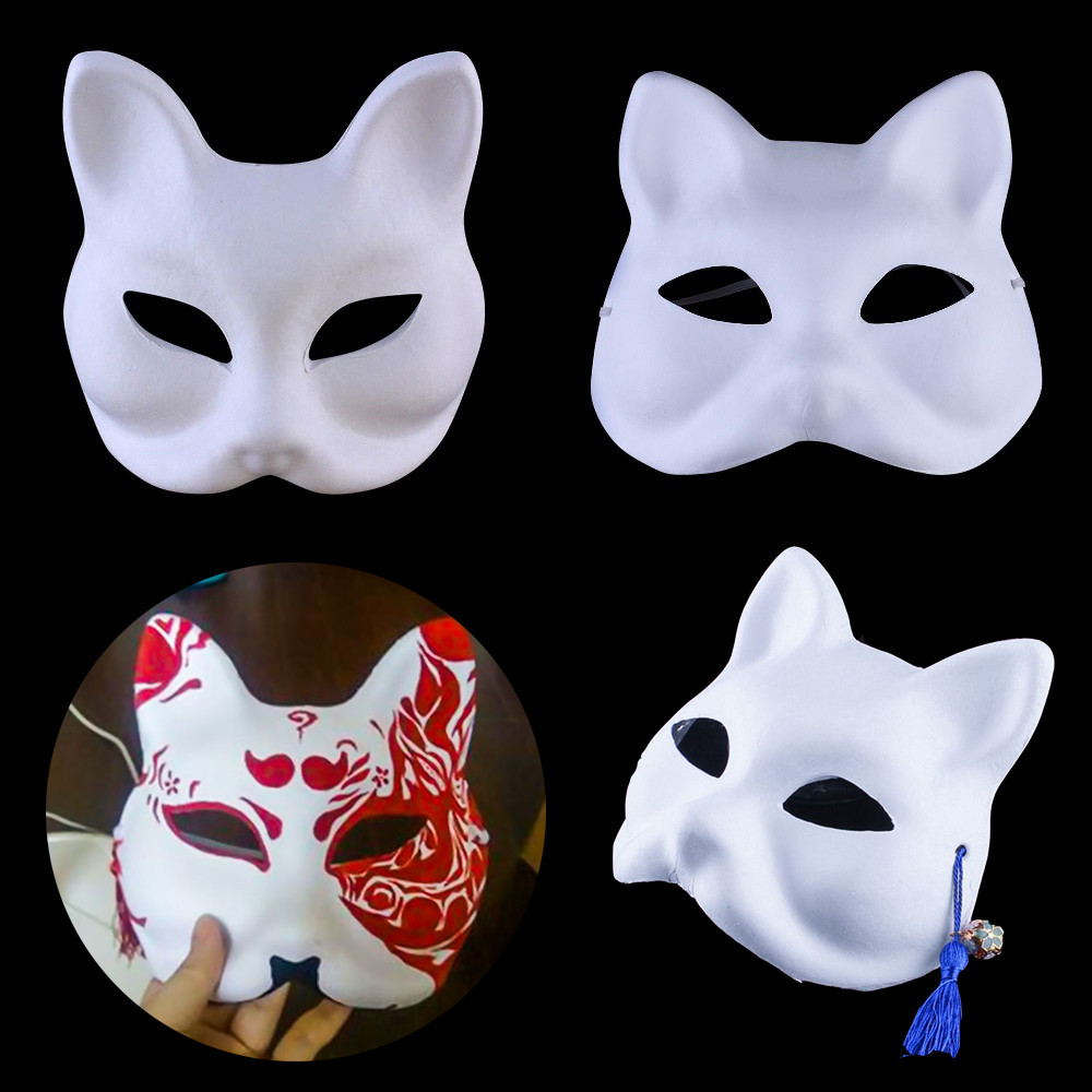Fun Blank Hand Painted Mask White DIY Cosplay Mask Hand Painted Colored ...