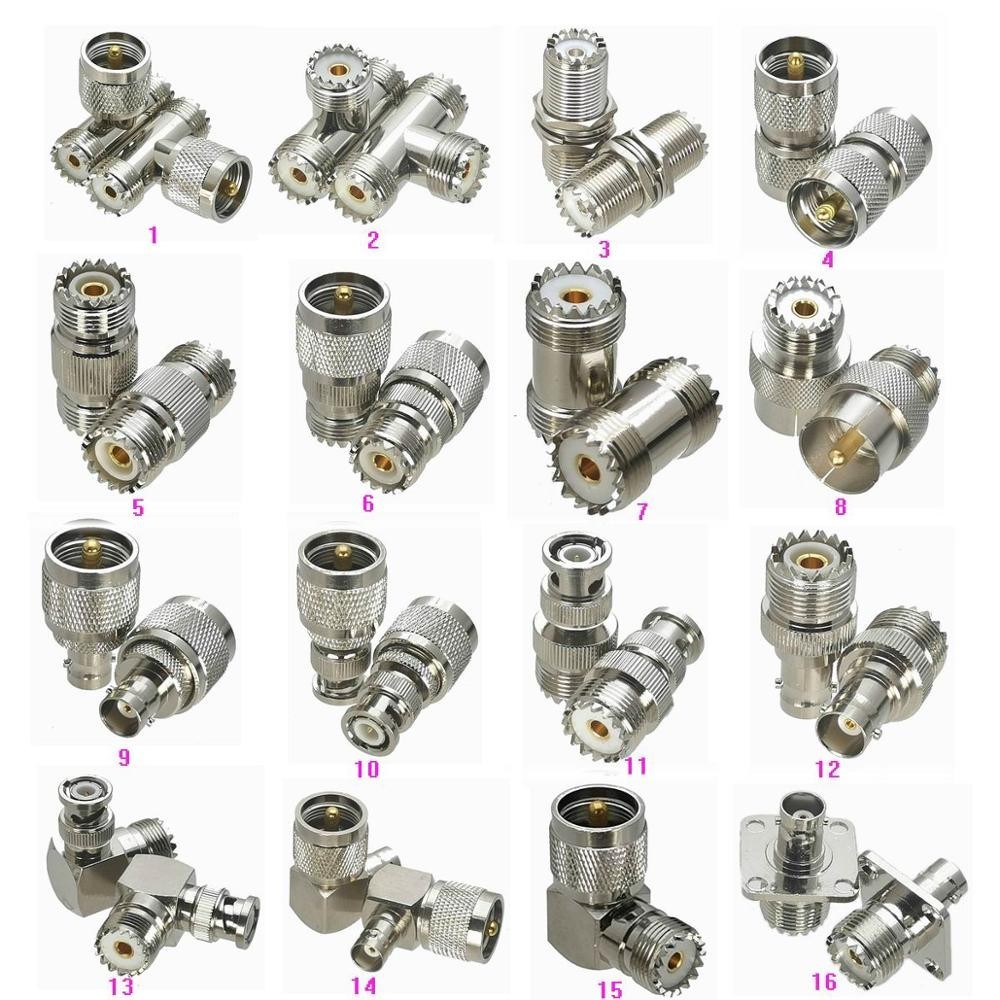 1Pcs UHF PL259 SO239 to UHF / BNC Male plug & Female jack Bulkhead & 4 ...