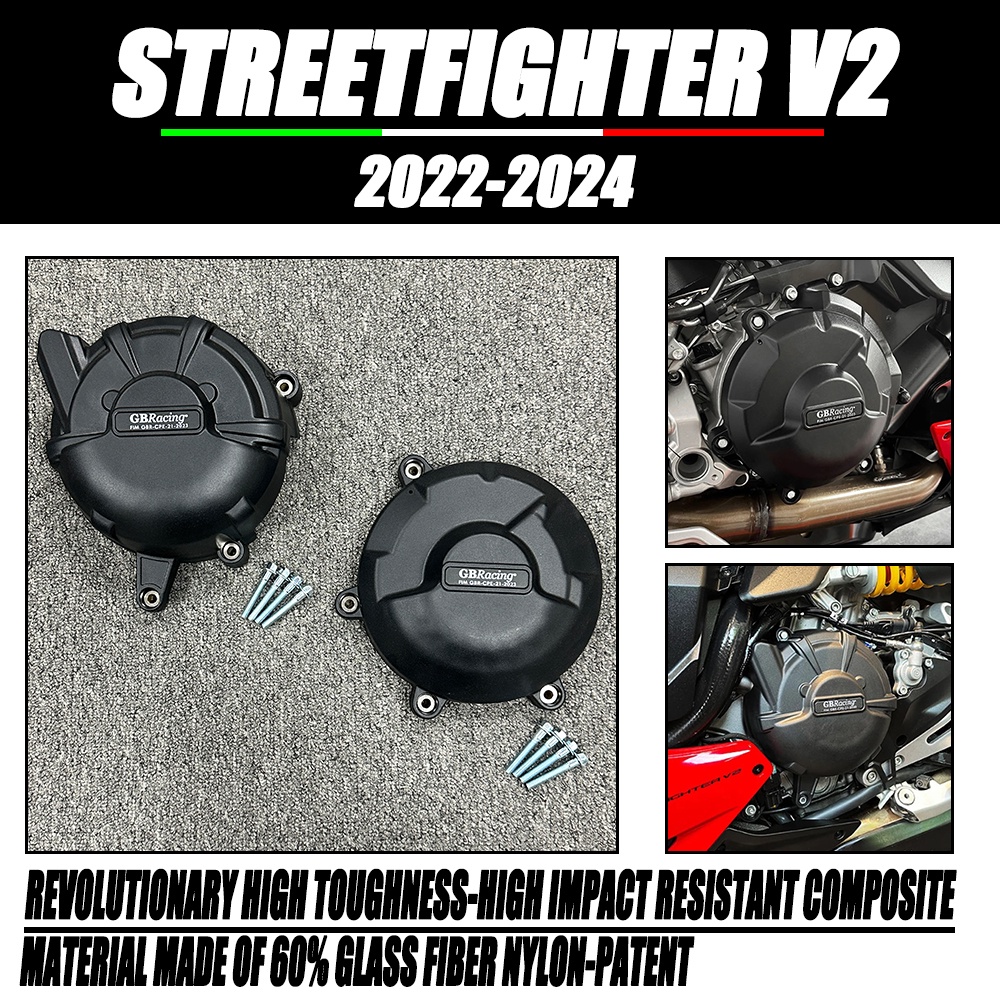 ~V2 Motorcycle Engine Cover Protection for DUCATI STREETFIGHTER V2 2022 ...