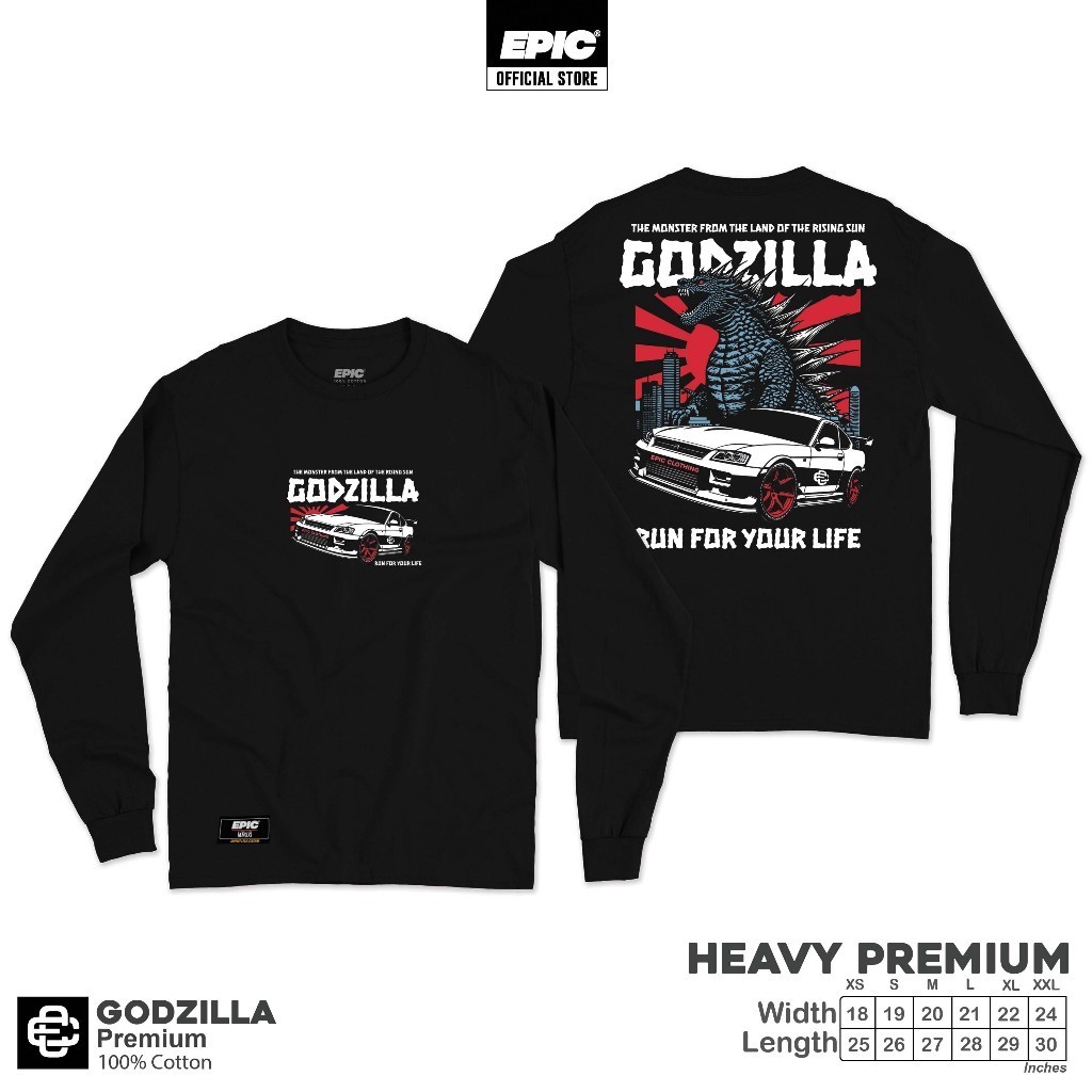 PREMIUM - GODZILLA - CAR ENTHUSIAST - Epic Clothing Streetwear | Shopee ...