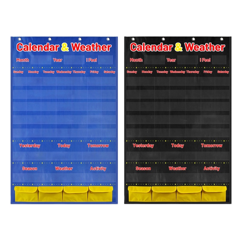 Calendar Weather Pocket Chart Classroom Monthly Calendar Chart with 114 ...