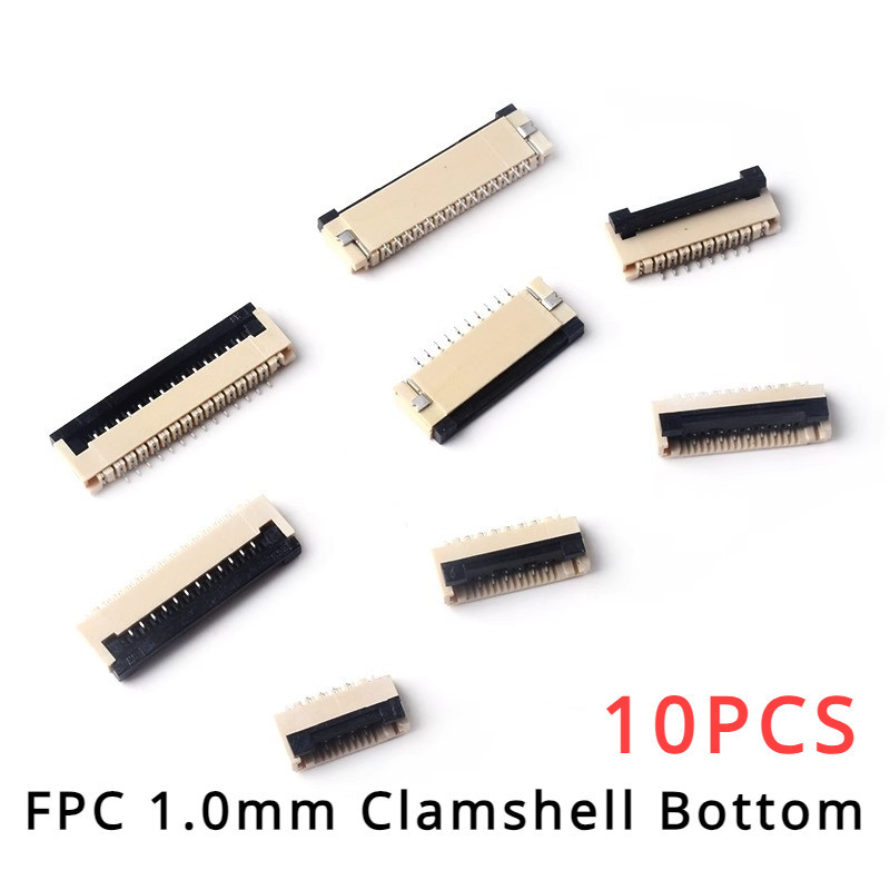 10pcs 1mm Pitch fpc connector Under Clamshell Socket FPC FFC Flat Cable Connector 4P 5P 6P 8P 1 ...