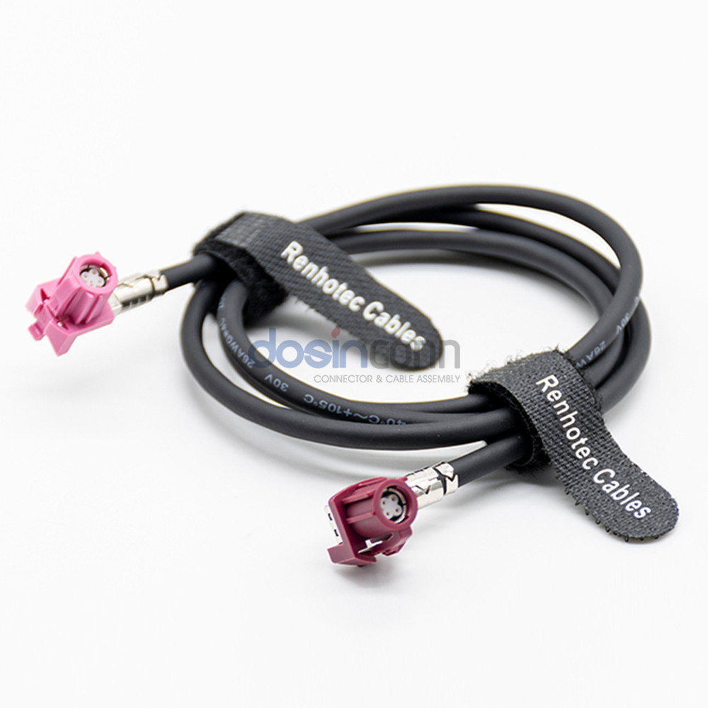 HSD LVDS Cable HSD 4P D Coded Right Angle Female to HSD 4P H Coded Right Angle Female Extension ...