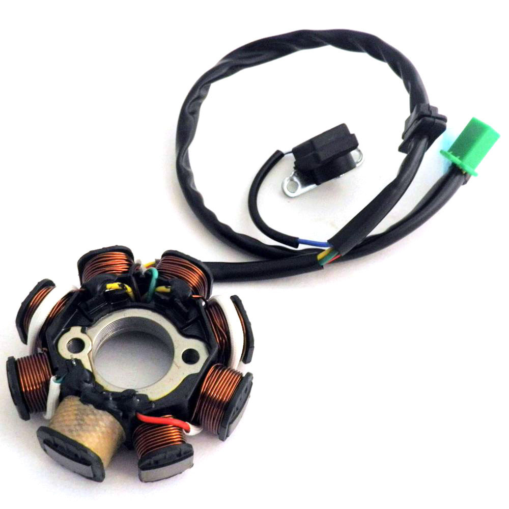 ♡DC Ignition Stator Magneto Coil Generator 8 Poles for GY6 150cc 125cc ...