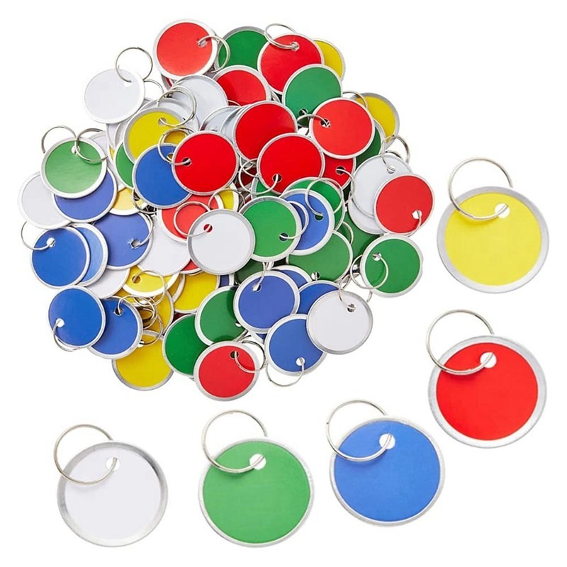 ⚔180 Pcs Colored Metal Rim Tags Round Paper Tags With Metal Rings For ...
