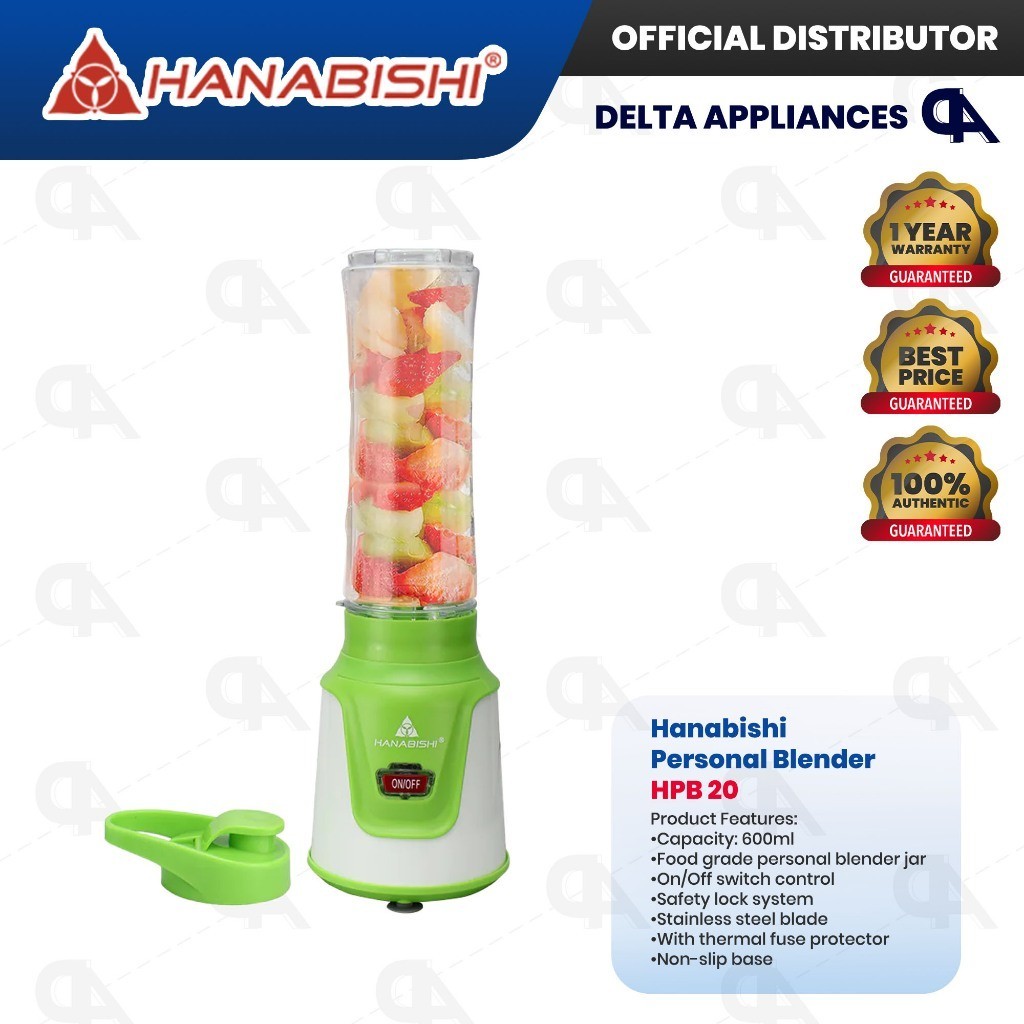 Hanabishi Personal Blender 600 Ml Stainless Steel Blade Original w/ 1 Year Warranty HPB 20 ...