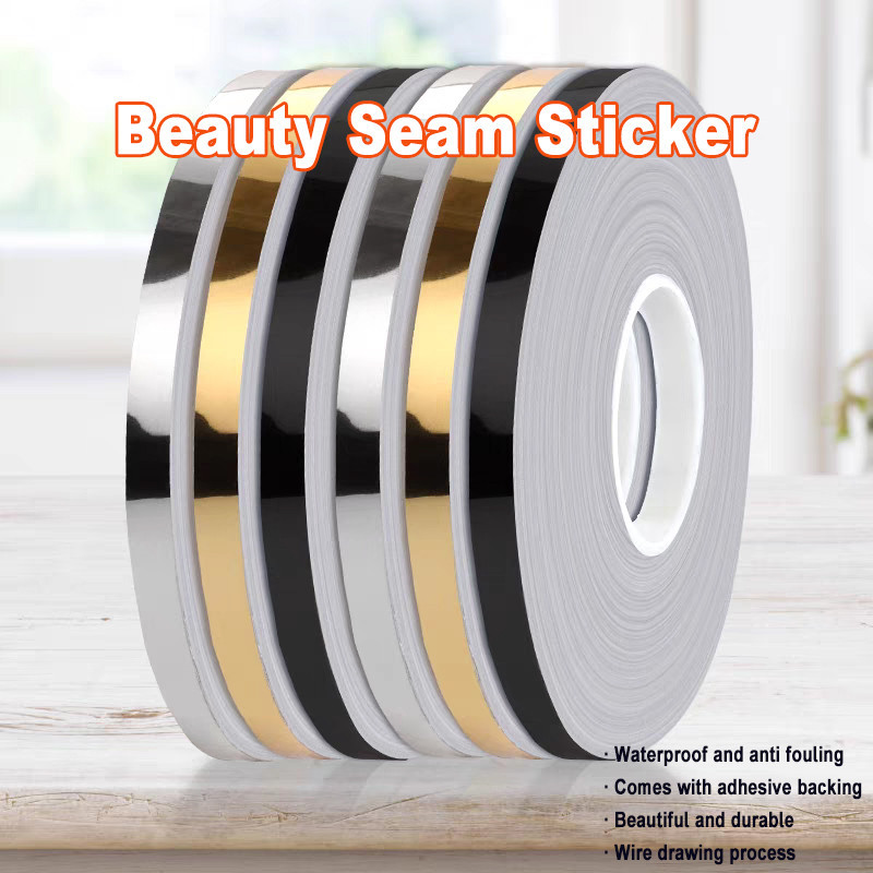 50m Brushed Gold Silver Floor Edging Waterproof Seam Wall Stickers Wall ...